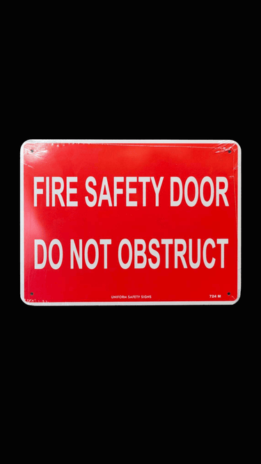 Shop Fire Safety Door Sign | TKO Bollards Brisbane