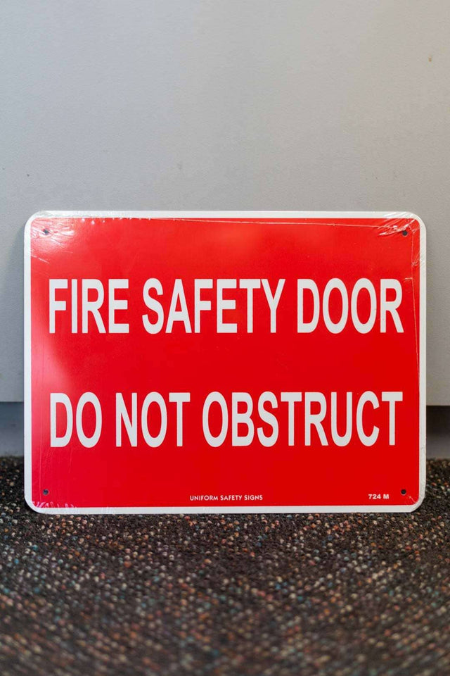 Shop Fire Safety Door Sign | TKO Bollards Brisbane